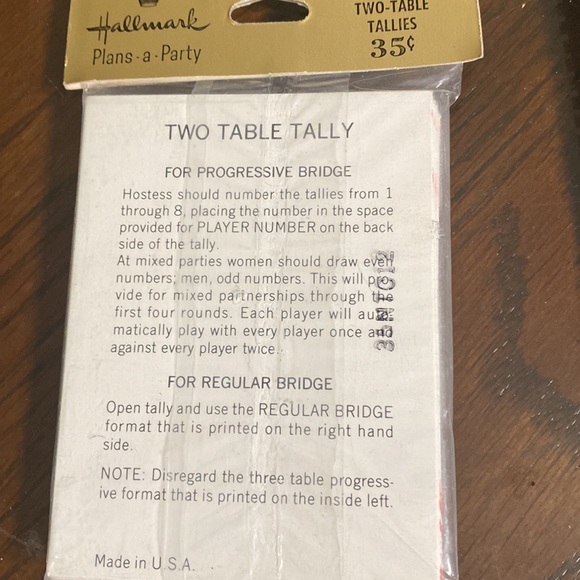 Party Supplies | Vintage Hallmark Bridge Two Table Tallies | Poshmark